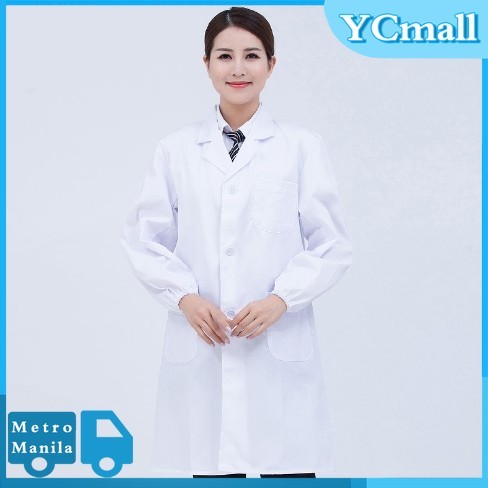 Lab Long Sleeve Coat white laboratory gown Doctor Coat Lab Coat White ...