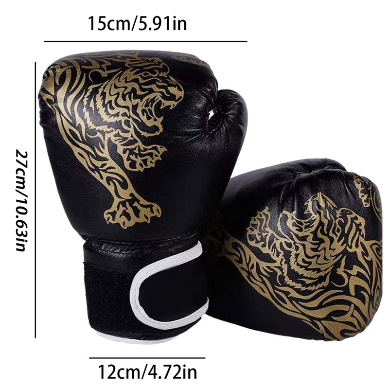 LFE Boxing Gloves PU Tiger print Leather Sanda Training Glove for Adult ...