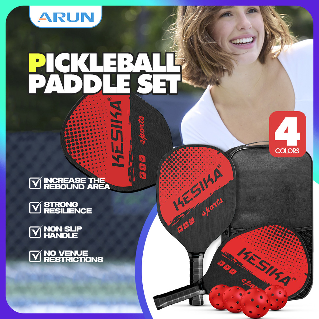 Pickleball Paddle Durable Wooden Pickleball Rackets Set of 2 Rackets ...