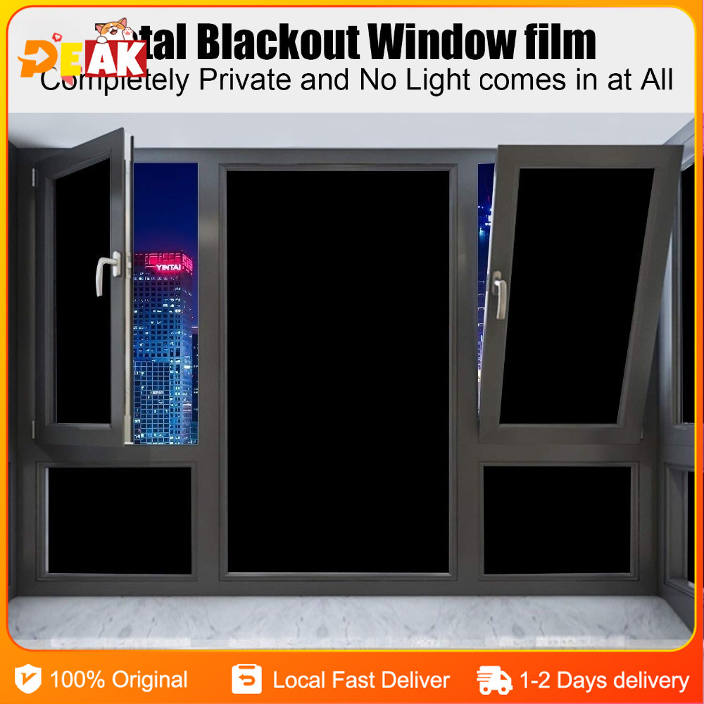 All Black Privacy Window Film - Total Blockout Glass Sticker for ...