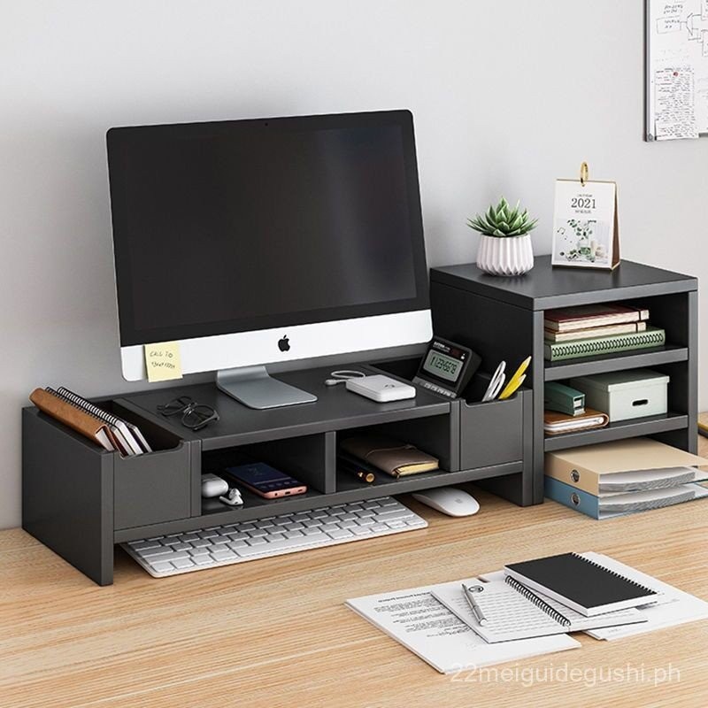 Computer Riser Monitor Bracket Office Desk Surface Panel Shelf Screen ...