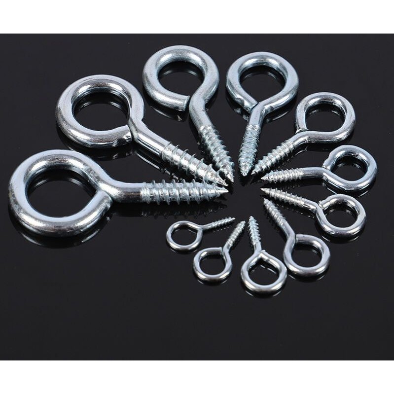 Screws Eye Hooks Self-Tapping Ring Eyelet Screw Hooks 4EVER HARDWARE ...