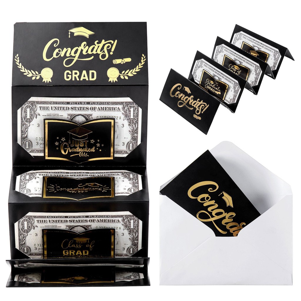 (6 slots)Black Gold Graduation Wallet Graduation Gift Graduation Wallet ...