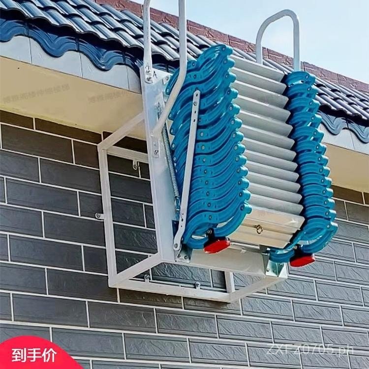 Thickened Attic Platform Outdoor Stairs Folding Wall Hanging Small ...