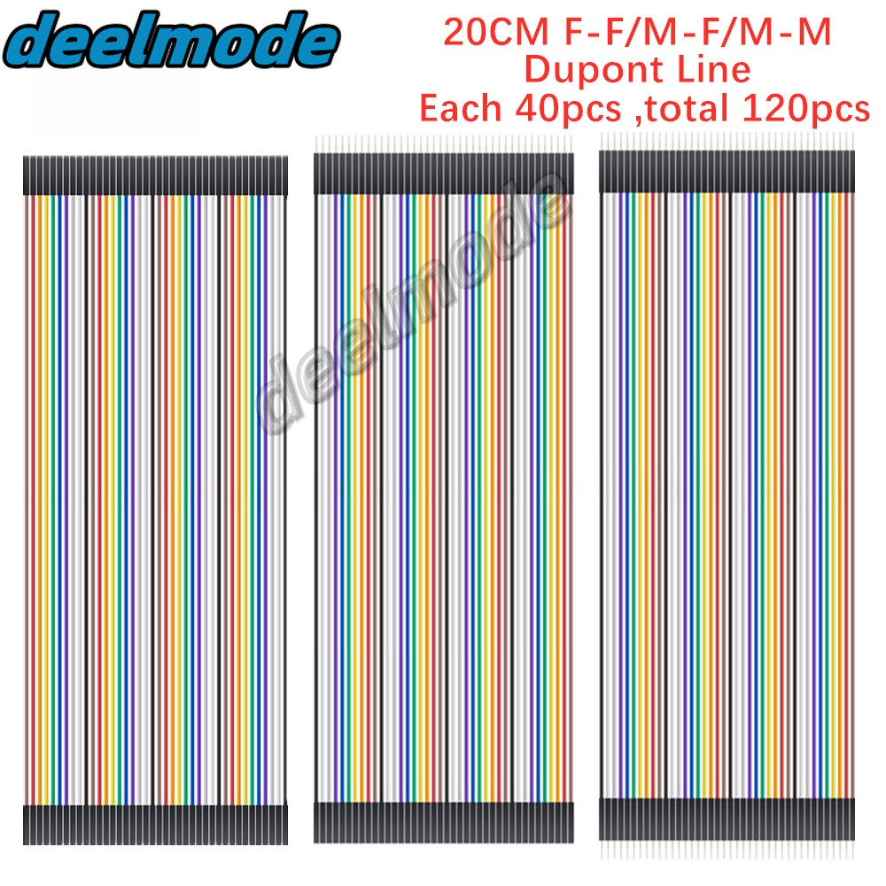 Male to Male (MM) 40pcs Dupont Jumper Wire DIY Experiment Breadboard ...