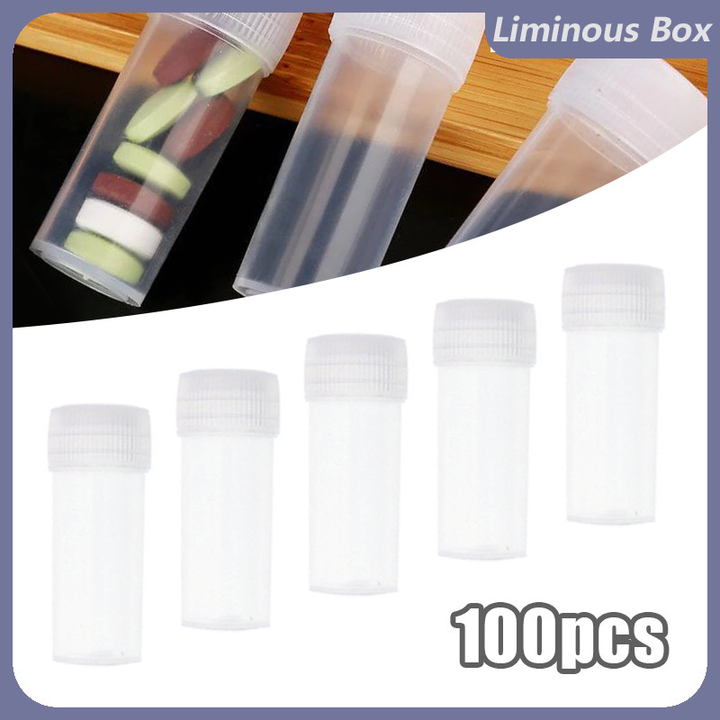 100Pcs 5ML Plastic Sample Bottle Test Tube Mini Bottles Vials Storage ...