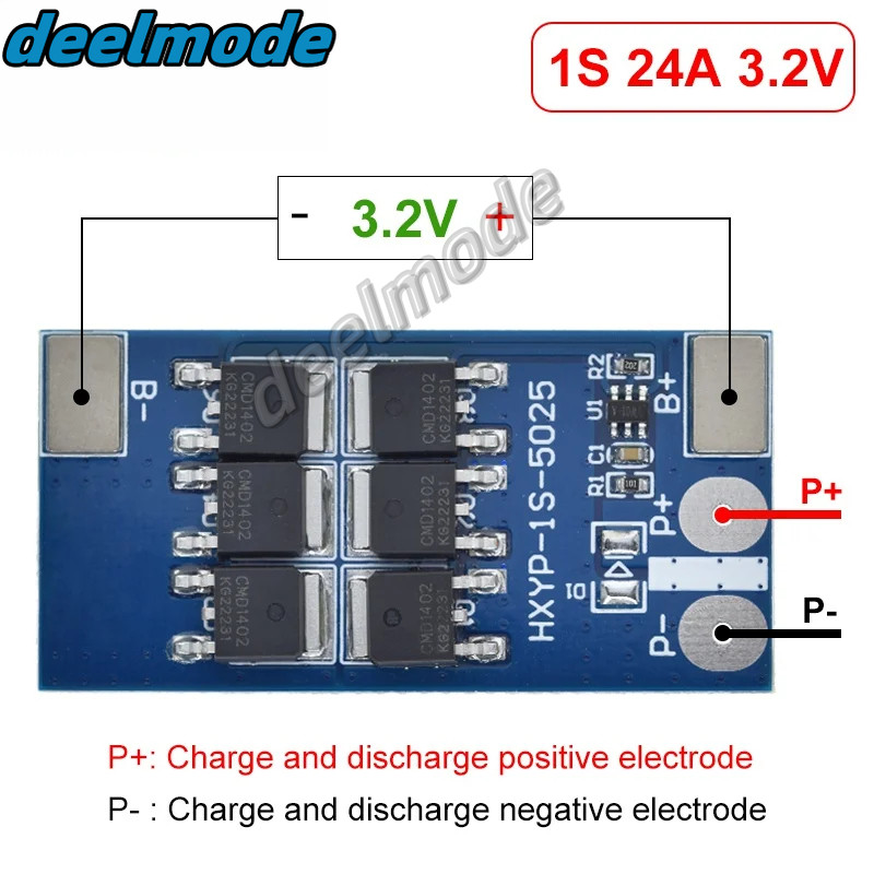 1S 3.2V 3.7V 24A LiFePO4 Li-ion Lithium Battery Protection Board BMS PCB PCM Cell Pack ...