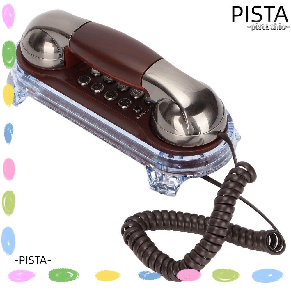 PISTA Wired Telephone, Retro Wall Mounted Corded Phone, Compact Handset ...
