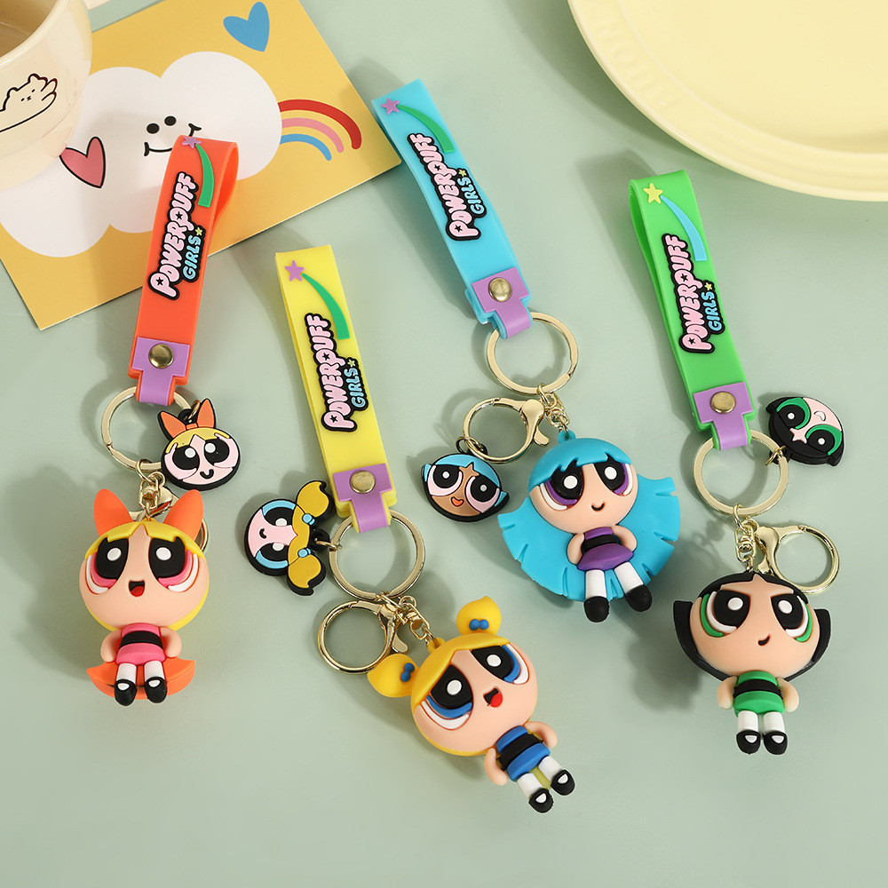 Silicone Keychain The Powerpuff Girls Power of Four Blossom Bubbles ...