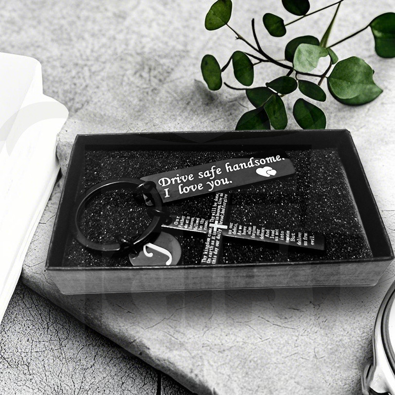 (With Gift Box)Cross Keychain Stainless Gift Steel Drive Safe Keychain ...