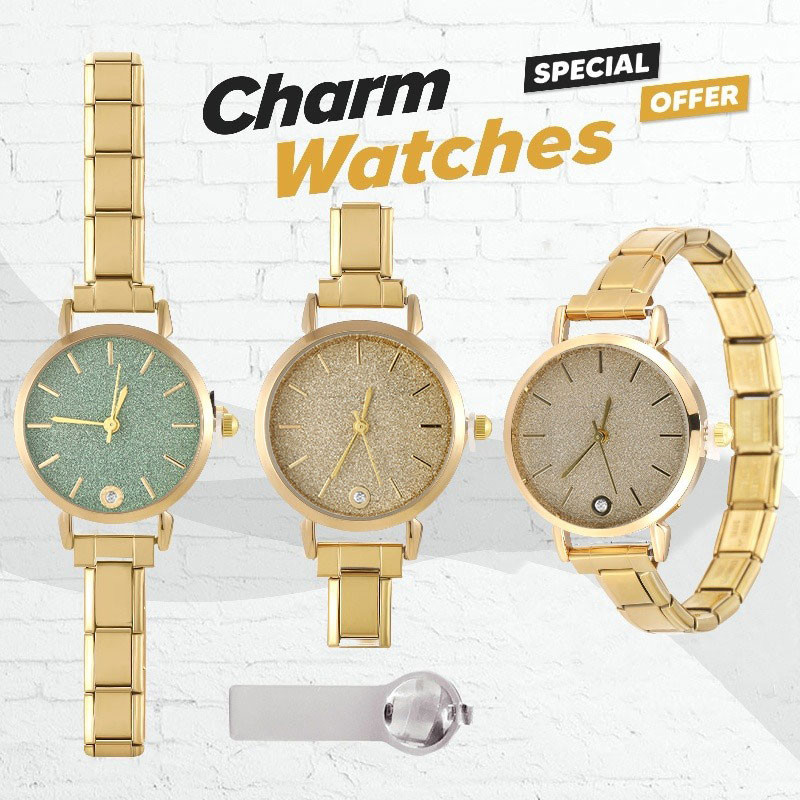 New Golden Light Wrist Watch Best Friend Dad Flower Italian Charm Links ...