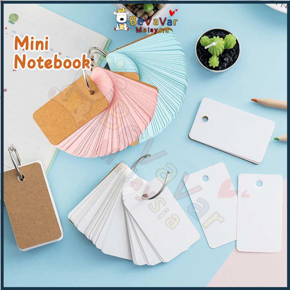 Bevavar Blank Memo Card Note Book WIth Hard Cover Portable Colourful ...