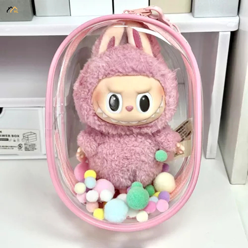 Labubu Doll Clear Protective Cover Portable Labubu Doll Bag Case For ...