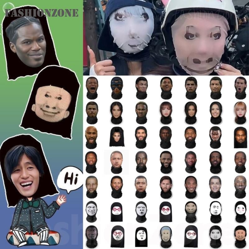 3D Funny Mask Emoticon Full Face Sunscreen Les Masques Spoof Head Cover ...