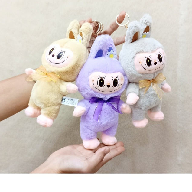 GANTUNGAN Labubu The Monsters Macarone Kawai Doll Keychain - Labubu Key ...