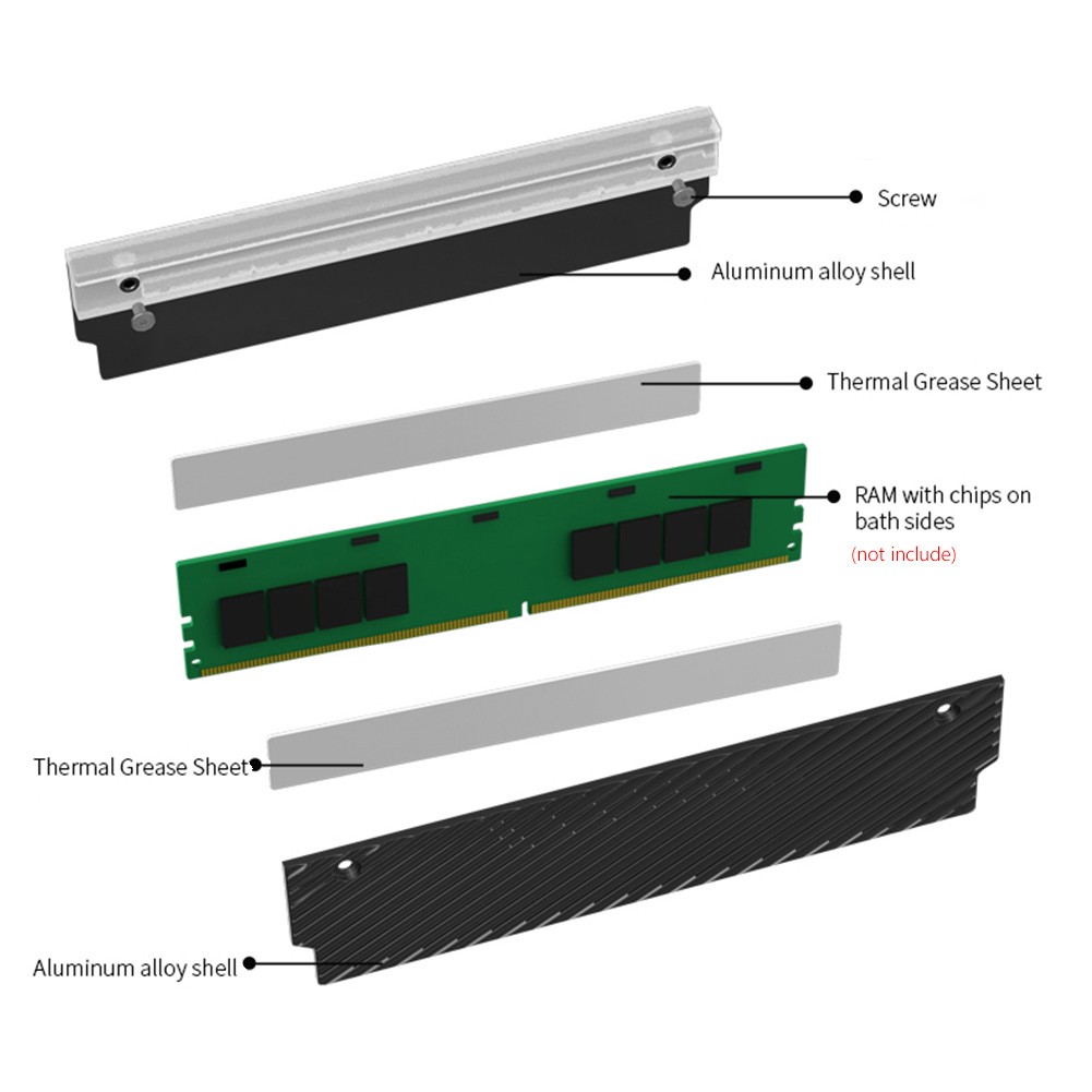 Didaysph 5v 3pin Argb Ram Heatsink Radiator Cooler Ddr Heatsink For Ddr2 Ddr3 Ddr4 Ddr5 1468