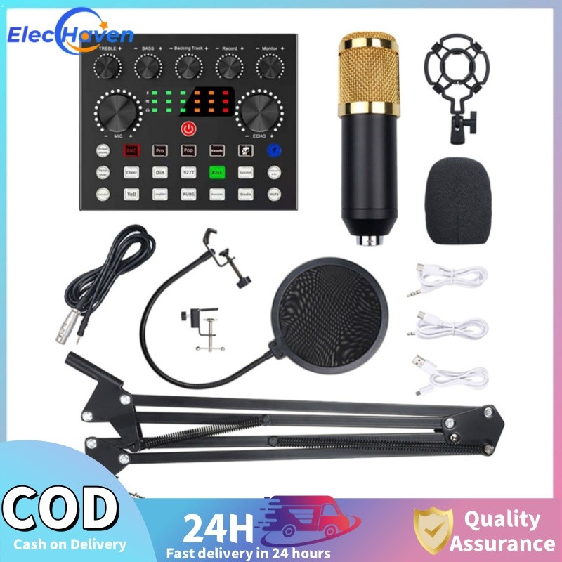 Premium Suit Sound Card V8S Audio Mixer with Condenser Microphone ...