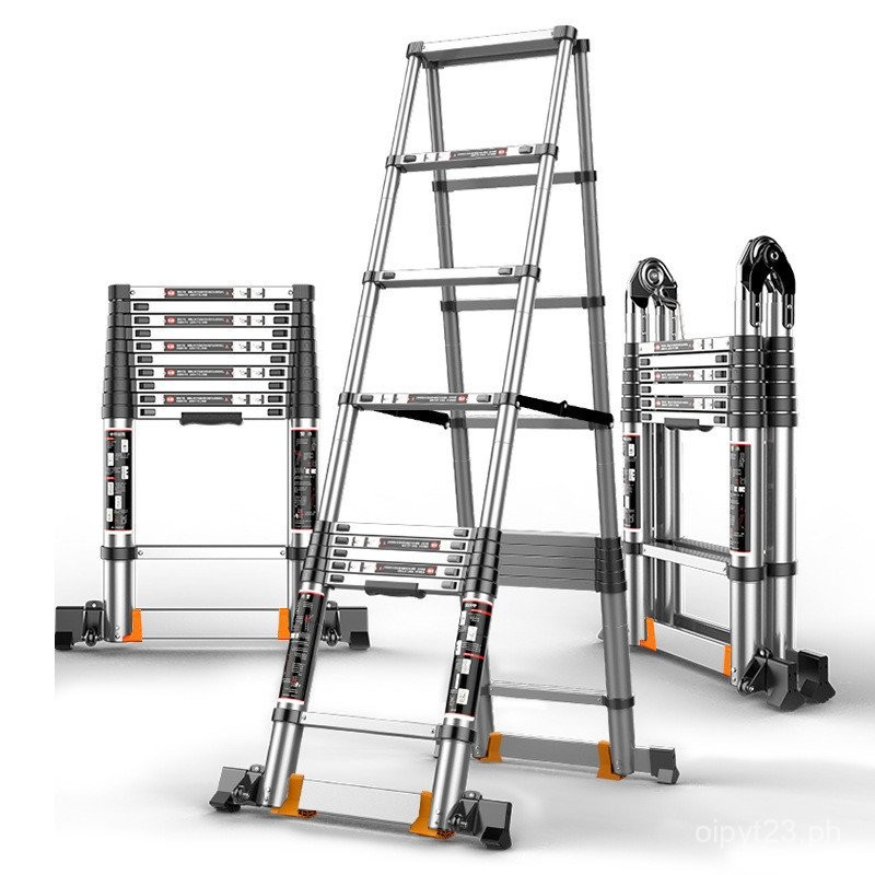 Household Trestle Ladder Aluminum Alloy Folding Telescopic Ladder ...