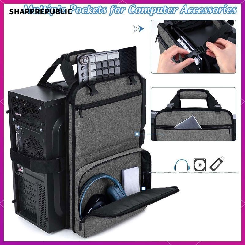 [Sharprepublic] PC Carrying Strap with Handle Multiple Pockets Gray ...