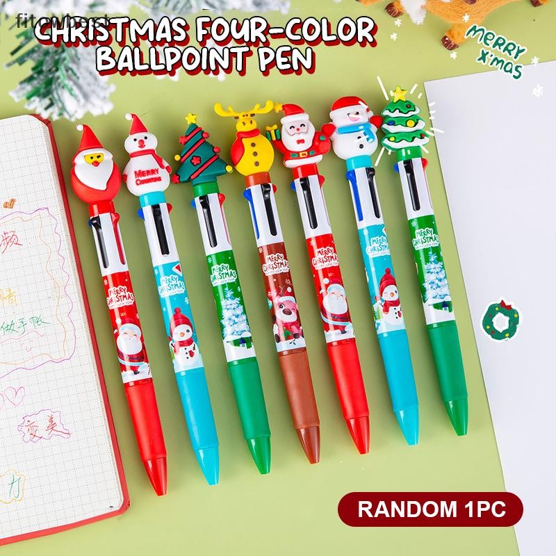 Fbph Fashion Four-Color Ballpoint Pens Cartoon Cute Christmas Ballpoint ...
