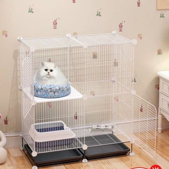 Cat Cage Cat Villa Indoor Luxury Cat Nest Home with Toilet Can Hold ...