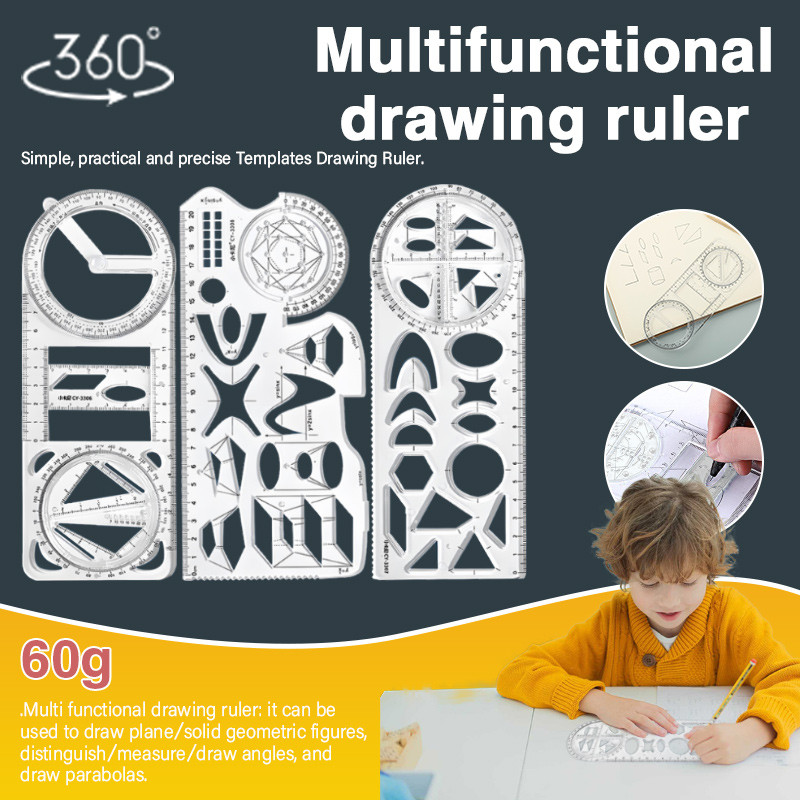 Multi-function Geometric Drawing Gift Students Learning Measuring Tool ...