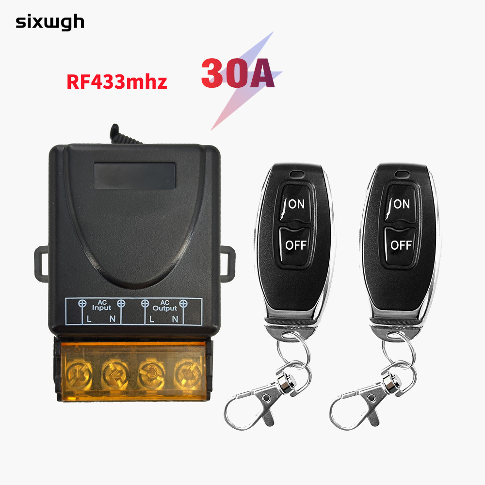 30A Controller Remote control wireless switch 433MHz AC 220V 30A LED On ...