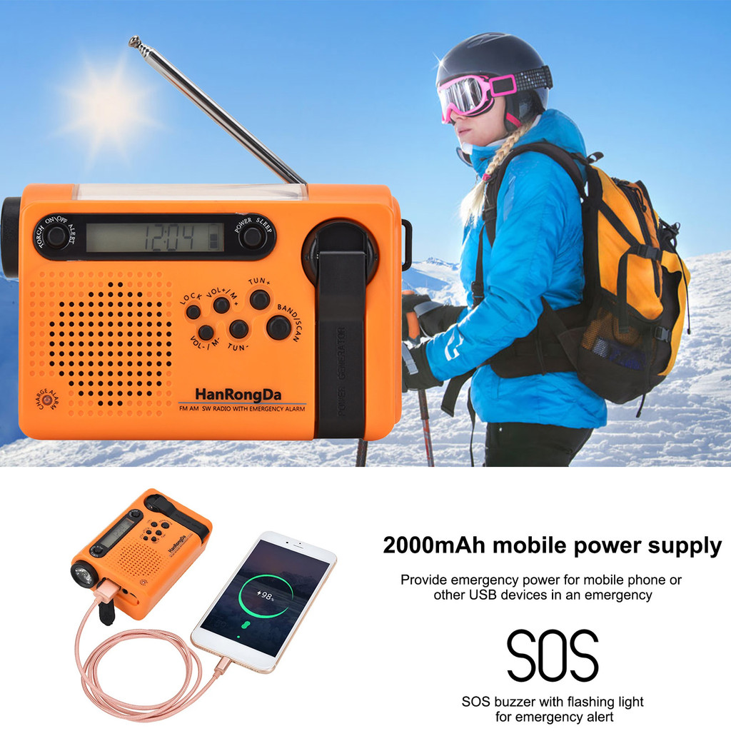 Emergency Power Outdoor Emergency Radio Portable AM FM SW Radio Solar ...
