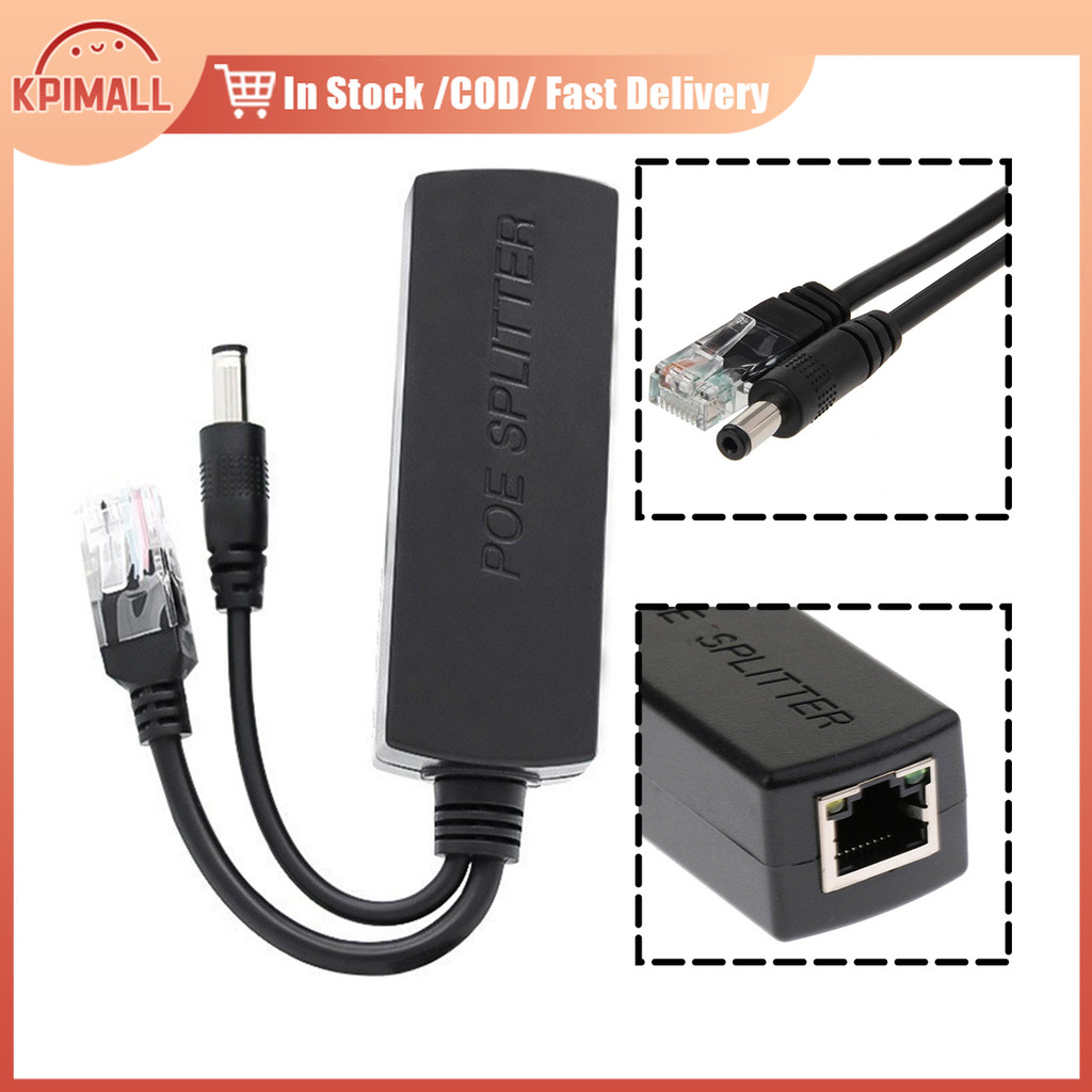 Power Over Ethernet DC 10/100Mbps 48V to 12V 2A POE Connectors Adapter ...
