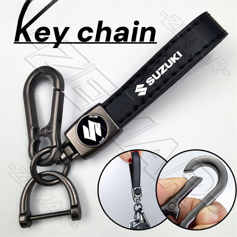 Suzuki Leather Metal Car Keychain Motorcycle Key Holder High-end ...