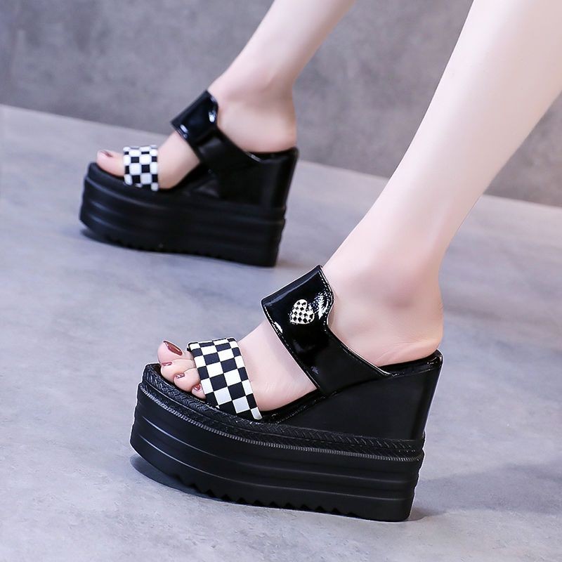 Slippers Women Outer Wear Fashion Thick-Soled Wedge Heel Inner ...