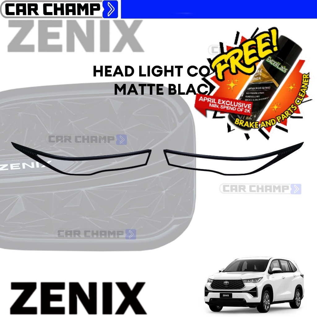 Toyota Zenix 2023 to 2025 Headlight Cover Matte Black / Chrome V1 ( Car ...