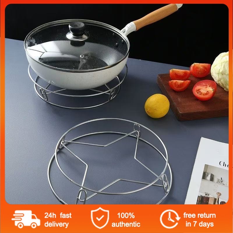 Kitchen Stainless Steel Steam Rack Pot Holder Round Pot Stand Steamer ...