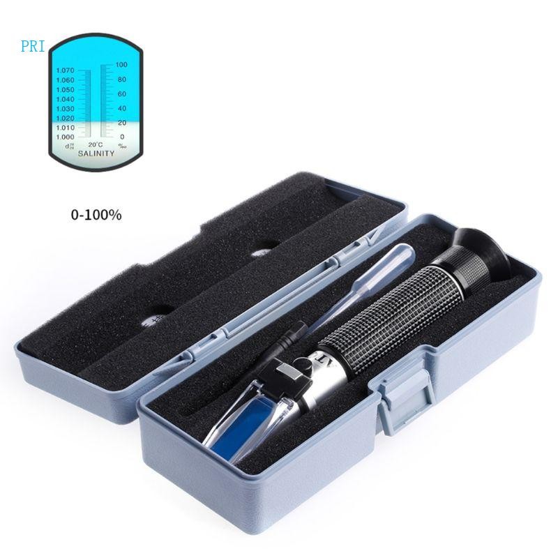 pri Salinity Refractometer Meter Water Reader Marine 0 10% Salt ...