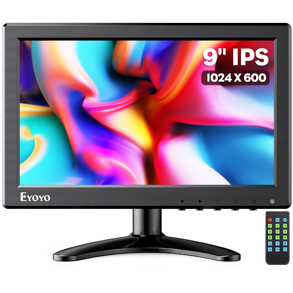 Eyoyo 9 Inch Small Monitor, 1024x600 IPS HDMI Monitor Support HDMI/VGA ...