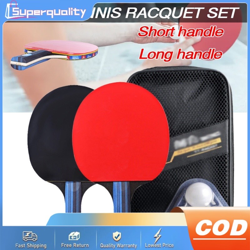 2pcs Table Tennis Racket Ping Pong Beginner Training Racket Long Handle ...