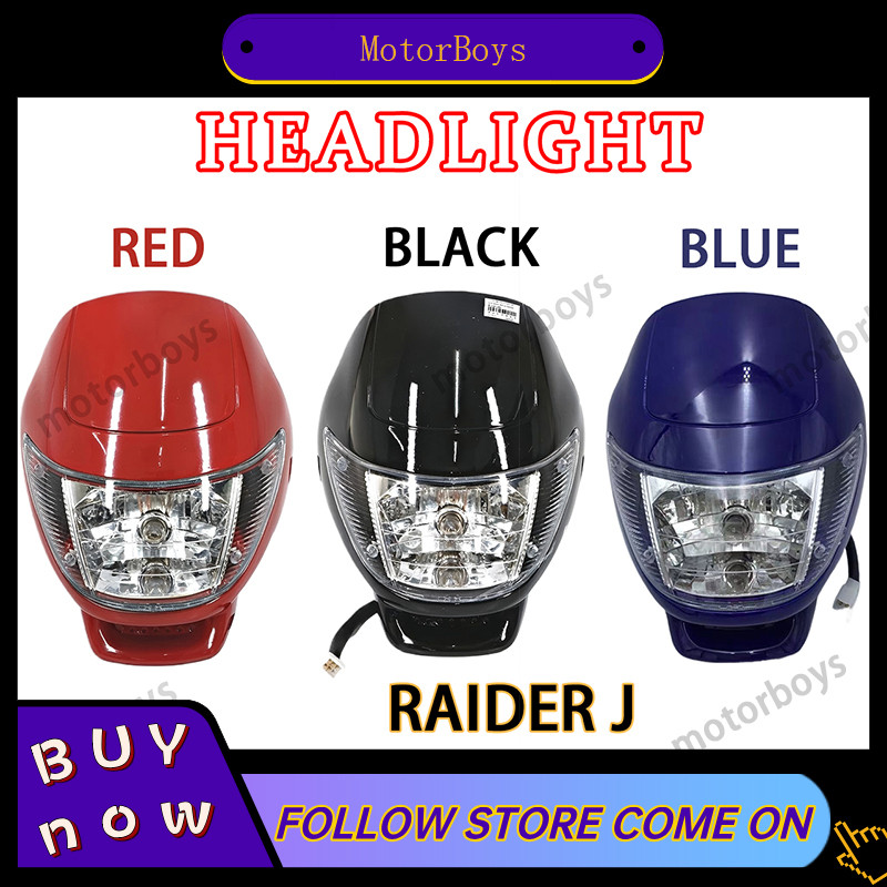 Motorcycle HEADLIGHT RAIDER J Parts Headlight With Accessories BLACK ...
