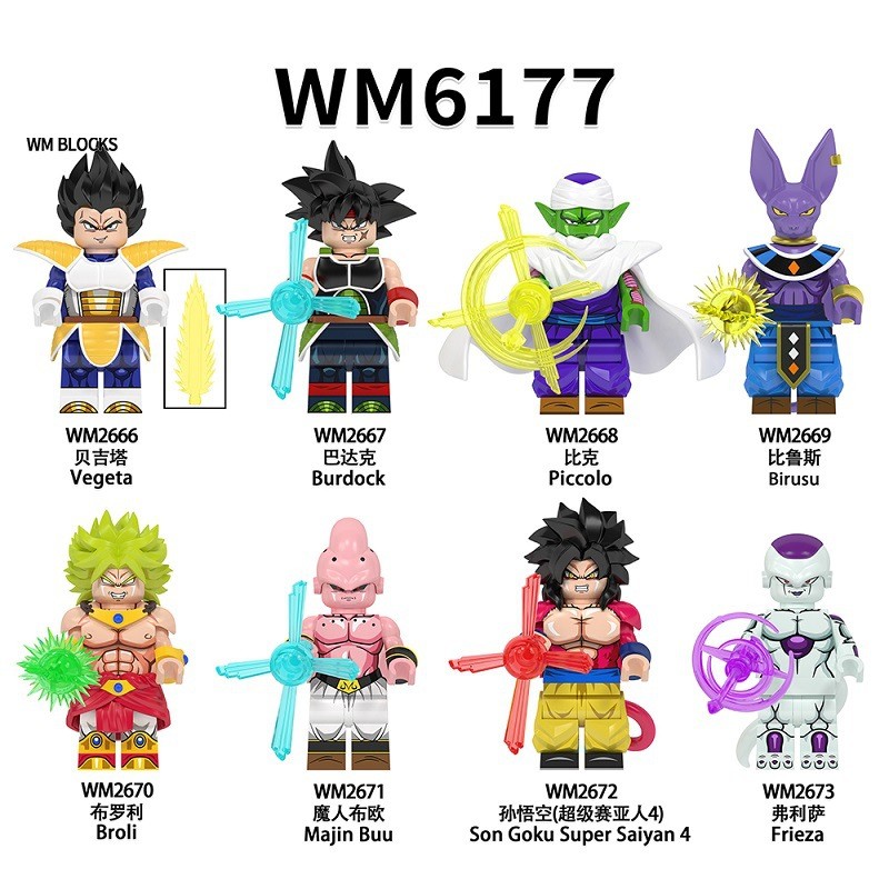 Dragon Ball WM6177–WM6181 Mini Block Figures – DIY Anime Character Toys ...