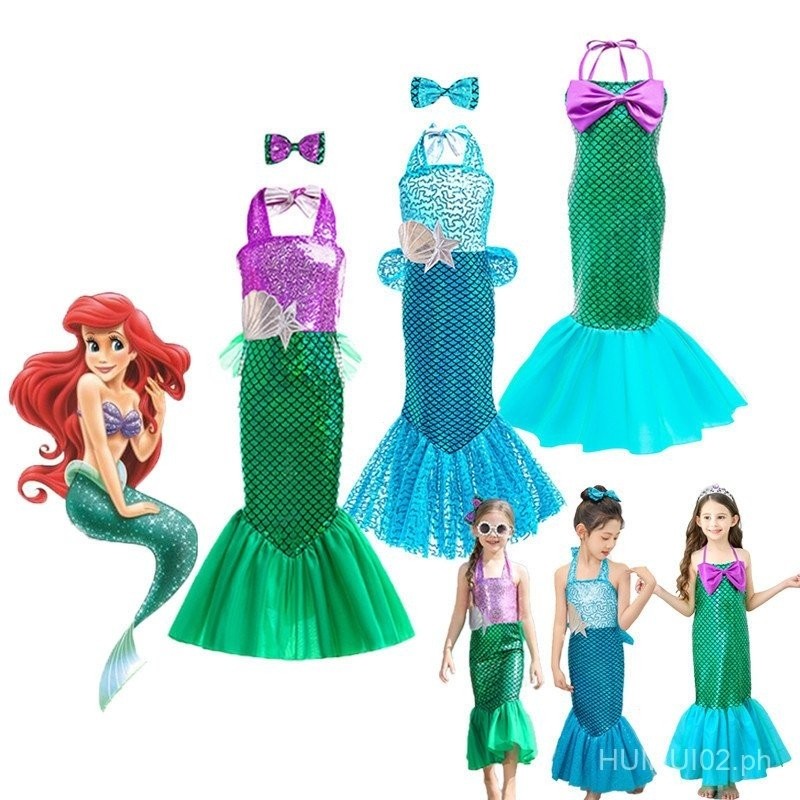 Ariel Mermaid Dress Fancy Fish Tail Princess Dress The Little Mermaid ...