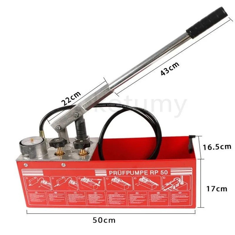 12L Plumbing Tool Water Pipe Manual Hand Hydrostatic Hydro Testing ...