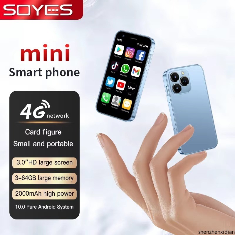 SOYES XS16 Mini Smartphone 3GB RAM 64GB ROM 3" Display 5MP Camera Dual SIM Android10.0 4G LTE ...