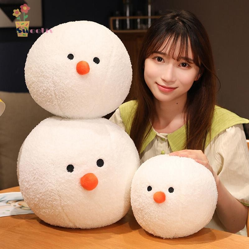 Sweetiy> 7/20/30/40cm Cute Snowball Plush Pillow Christmas Stuffed ...