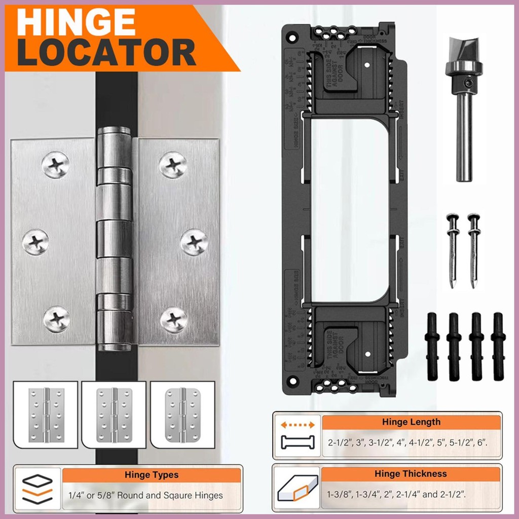 Door Jamb Hinge Jig Metal Adjustable Drilling Door Hinge Jig Accurate ...
