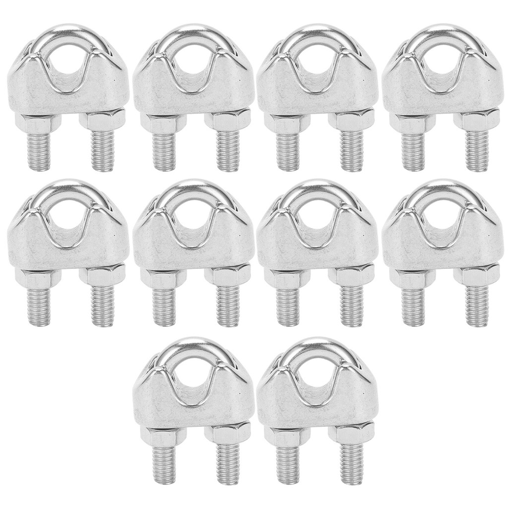10pcs 5/16 Inch M8 Stainless Steel Wire Rope Cable Clip Clamp U Bolt ...