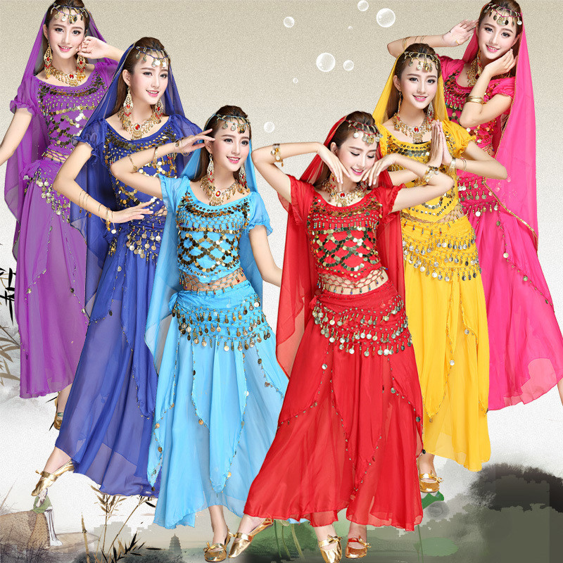 Belly Dance Costume Big Swing Skirt Indian Dance Practice Exercise ...