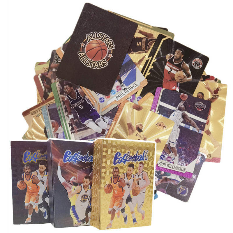 55PCS/box NBA Basketball Stars Gold Card English Version All Stars ...