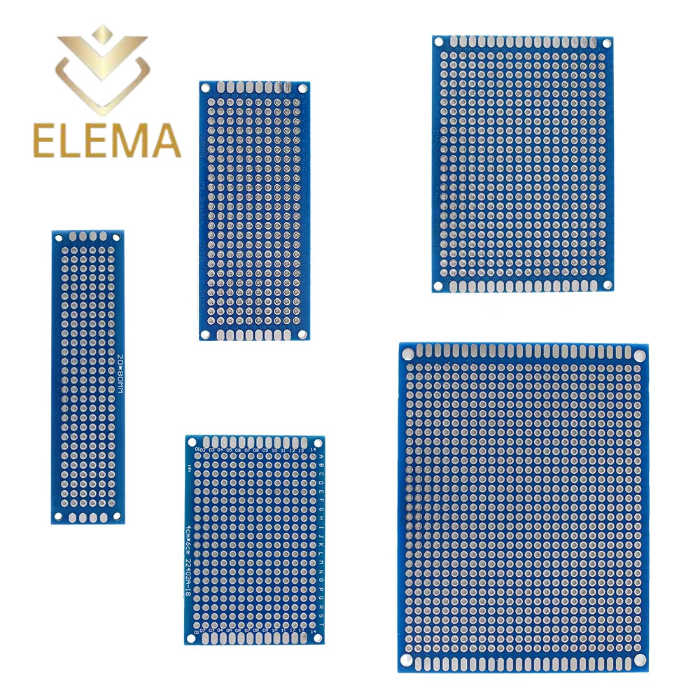 Universal Blue PCB Board Double sided Protoboard 2x8 3x7 4x6 5x7 7x9cm ...