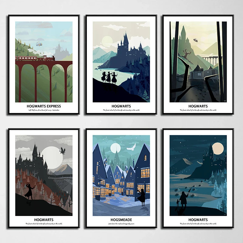 Poster Harry Potter minimalist Wizard World canvas painting wall art ...
