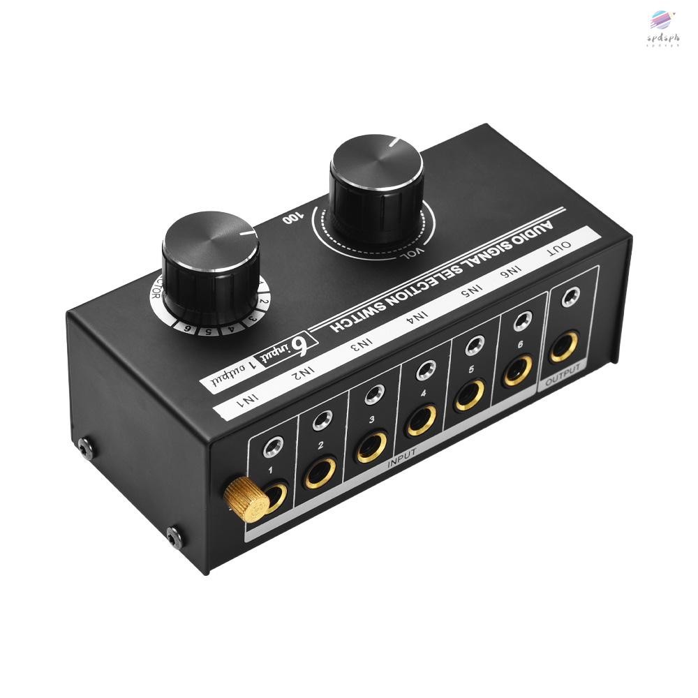 6-in-1-out Audio Signal Selector Switcher 6 Input & 1 Output Source Selection Switcher Audio ...