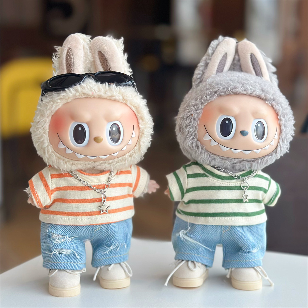 HW1 [Clothes only] For 17cm Labubu baby clothes doll clothes T-shirt ...